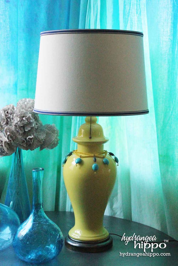 Lamp Jewelry - DIY Home Decor - Hydrangea Hippo by Jennifer Priest